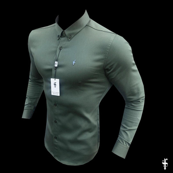 Father Sons Super Slim Stretch Khaki Denim Long Sleeve with Metal Deca